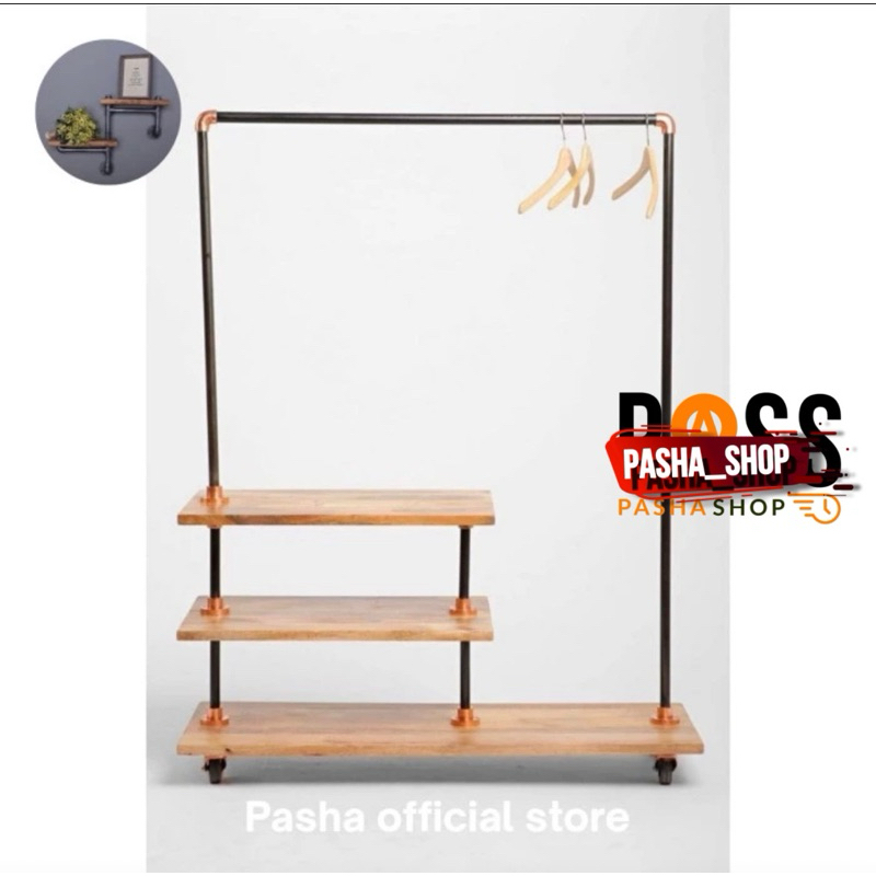 Jual clothing shelf rack - Rak display pakaian - rak gantungan baju ...