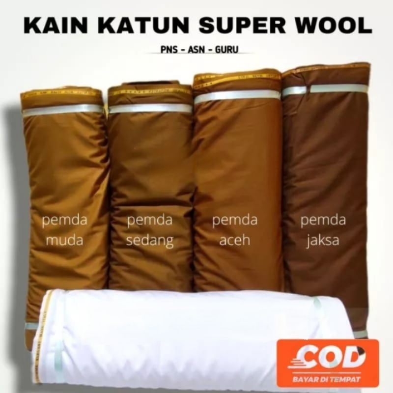 Jual BAHAN KAIN KHAKI / WOOL CATTON FULL DINAS PNS/ASN/KAIN PDH ...