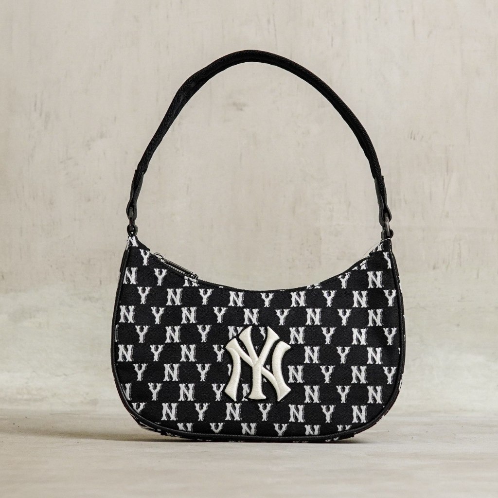 Jual Tas MLB NY MONOGRAM WHITE BLACK HOBO BAG SS22 100% ORIGINAL ...