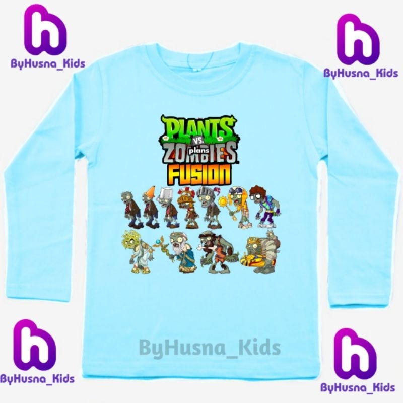 Jual LENGAN PANJANG PLANT VS ZOMBIE FUSION BAJU ANAK KAOS ANAK PLANTS ...