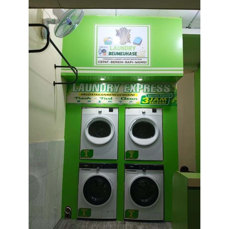 Jual PAKET USAHA LAUNDRY LENGKAP DENGAN PARTISI DAN BRANDING KIOS ...