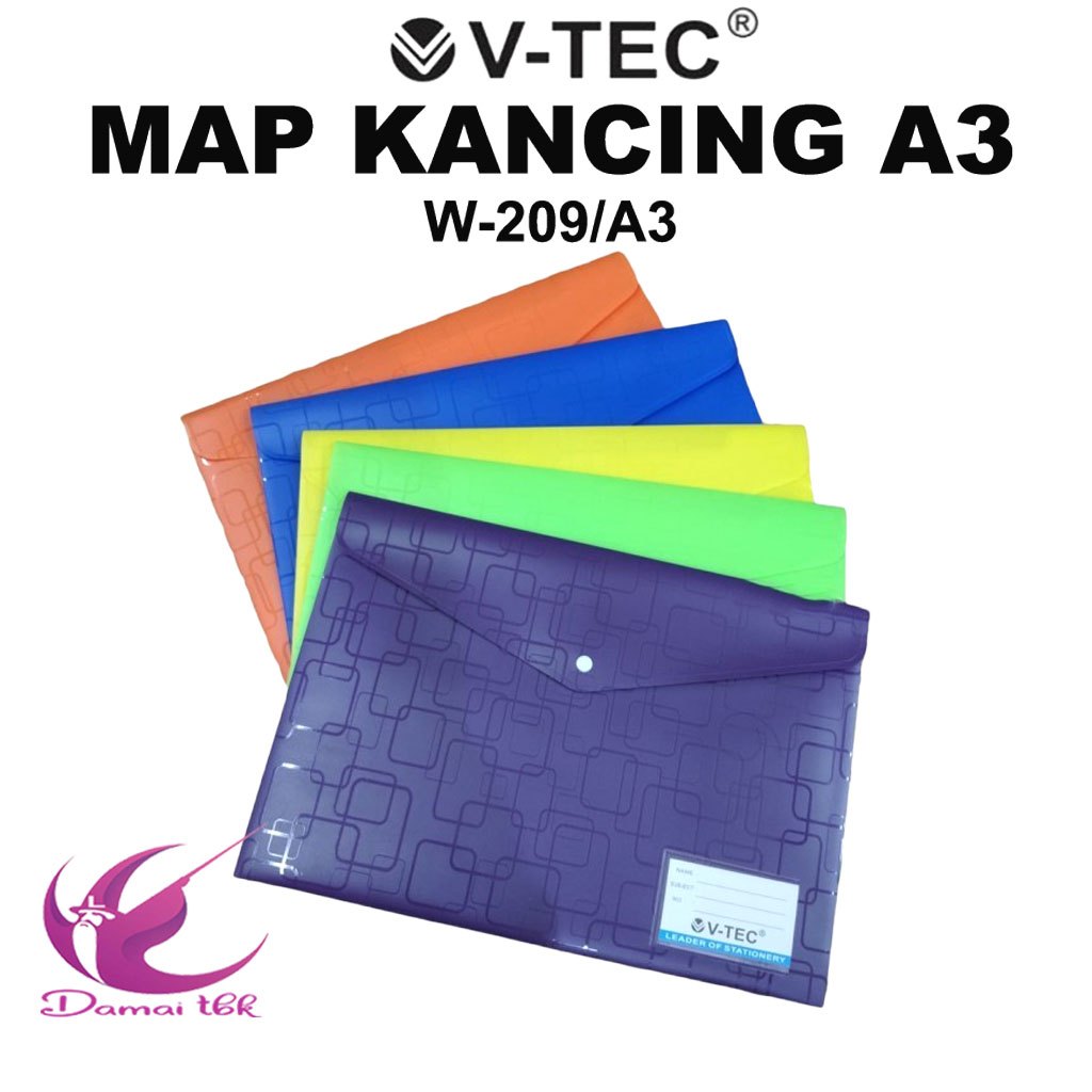 Jual Map Plastik Kancing 1 A3 V-Tec | Shopee Indonesia