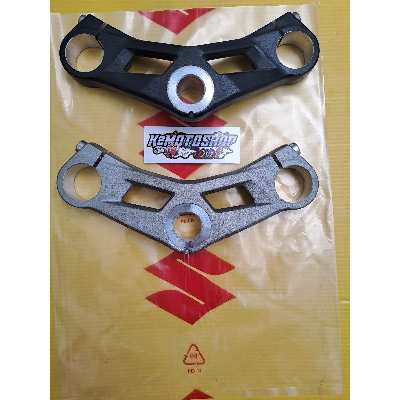 Jual Segitiga Atas Bracket Upper Triple Clamp Suzuki GSX R Hitam Silver ...