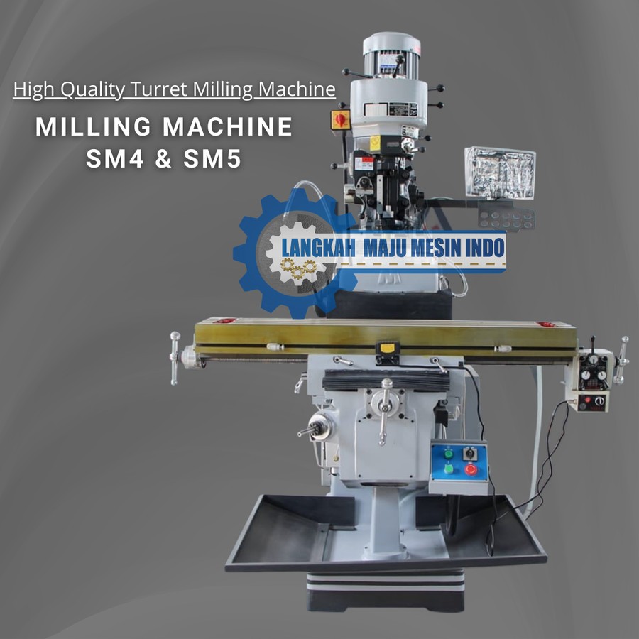 Jual Mesin Milling SM4 / SM5 NT40 Turret Milling Machine 3HP Milling Mesin | Shopee Indonesia