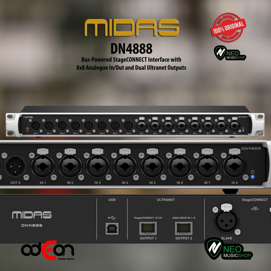 Jual MIDAS DN4888 Stage CONNECT Interface with 8x8 Analogue In/Out and ...