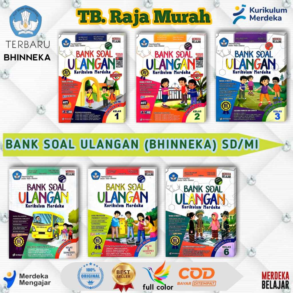 Jual BANK SOAL ULANGAN KELAS 1,2,3,4,5,6 SD/MI KURIKULUM MERDEKA - BHINNEKA | Shopee Indonesia