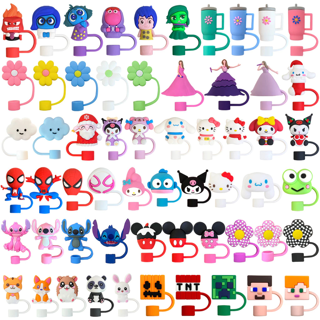 Jual 1pcs Cartoon Sanrio dan bunga 10mm Straw Covers Compatible with 30 ...