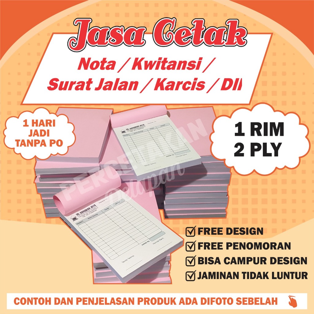 Jual Custom nota 1 rim 2 ply | Shopee Indonesia