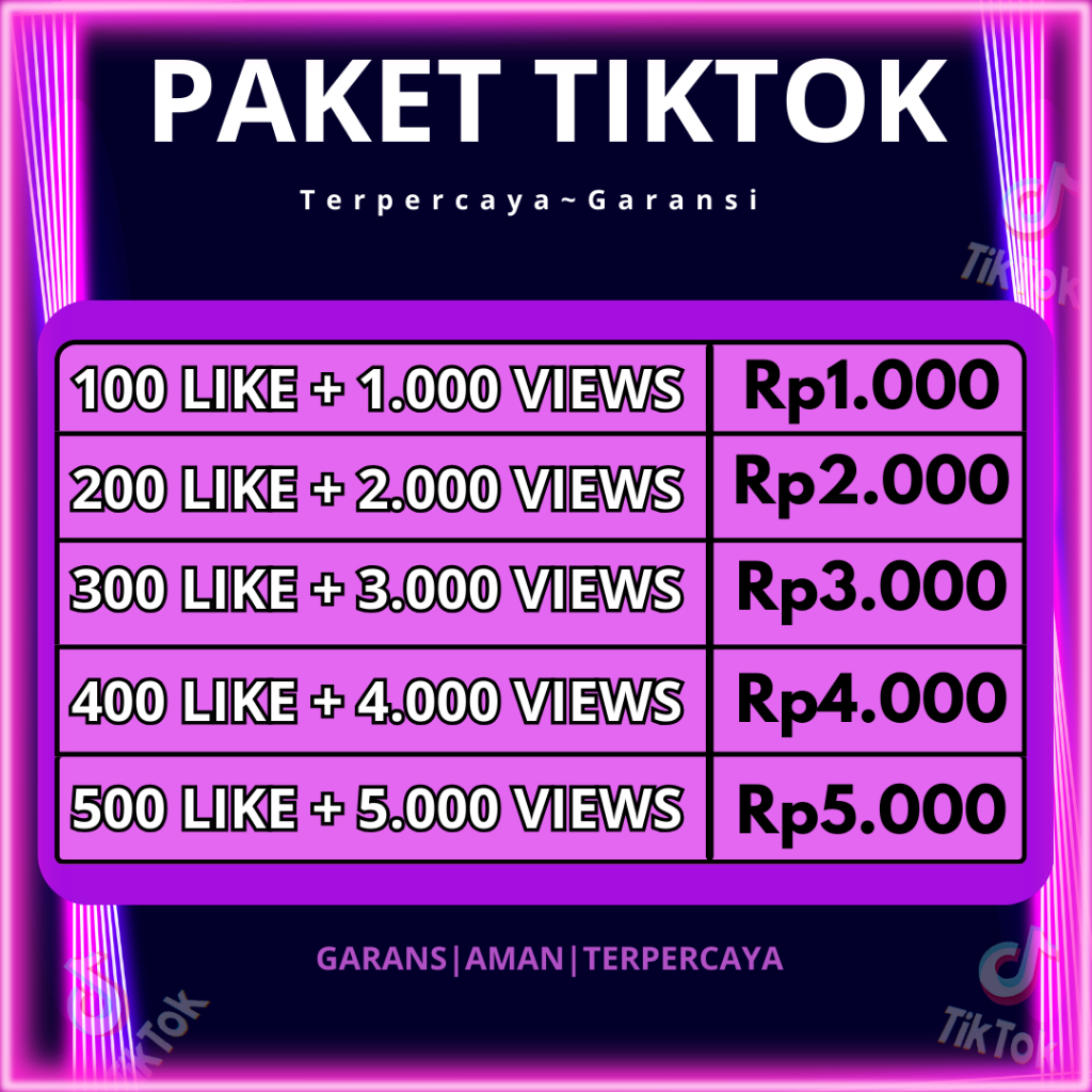 Jual Tik Tok Views Likes Paket Fyp Permanent ~ Cashfer website | Shopee ...