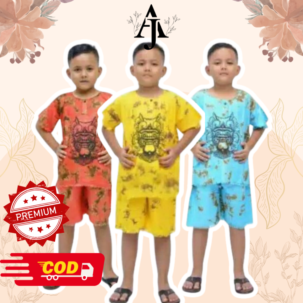 Jual Stelan Baju Barong Bali Anak Stelan One Set Bali Baju Santai ...