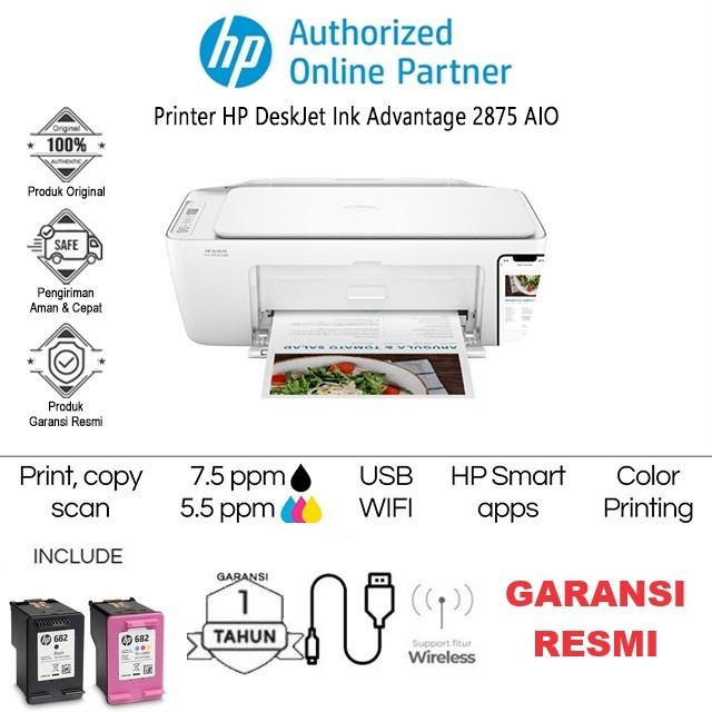 Jual HP DESKJET INK ADVANTAGE 2875 ALL IN ONE PRINTER WIRELES | Shopee Indonesia