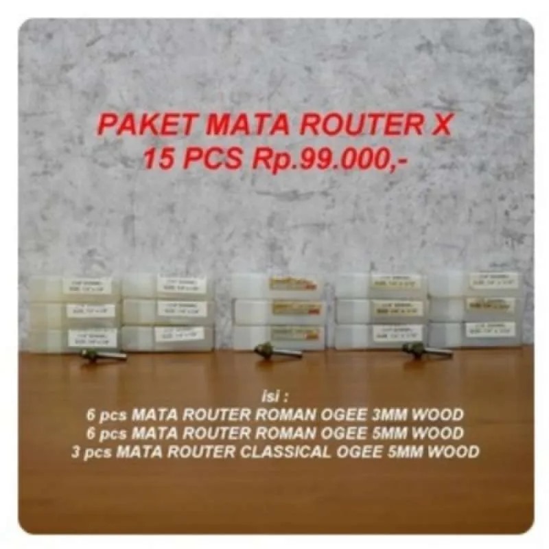 Jual Obral Termurah! Paket Mata Router Bit Mata Profil Kayu paket x set ...