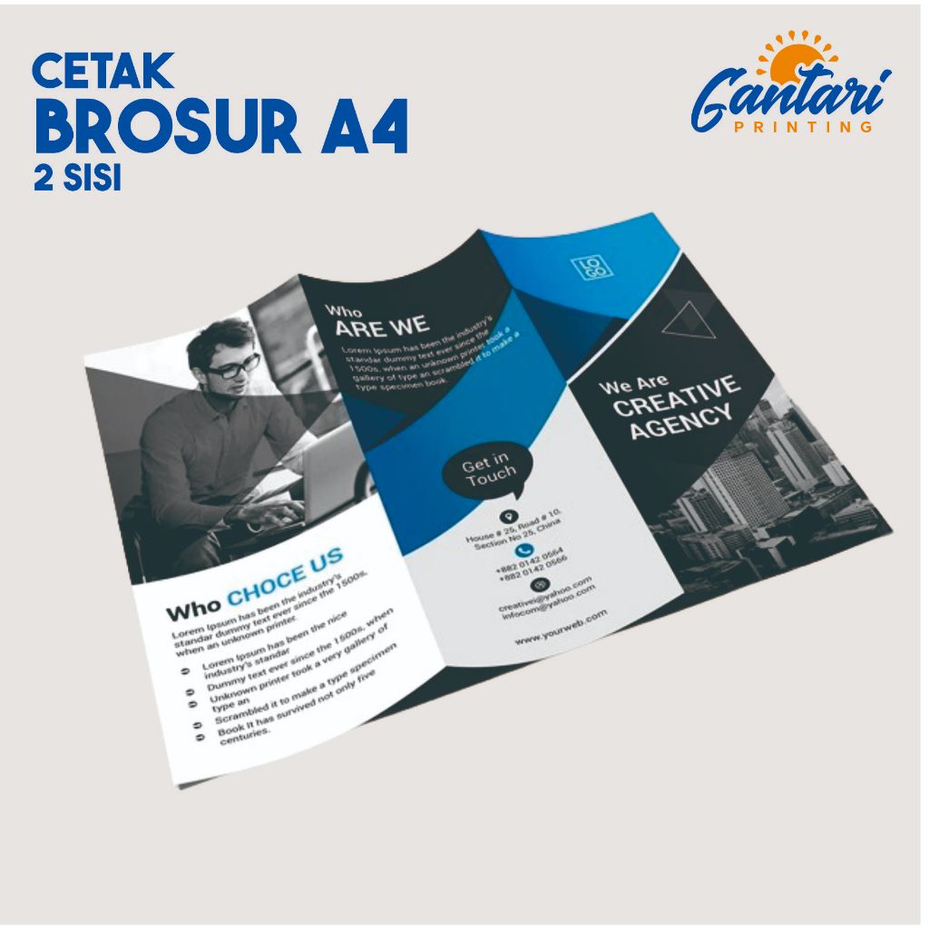 Jual Brosur A4 Lipat 3 , Print Full Color 2 Sisi/ Cetak Brosur Murah A4 ...