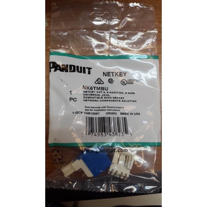 Jual OK!! Panduit NK6TMBU , NETKEY Modular Jack Cat6 / Cat 6 Blue Ds3 ...
