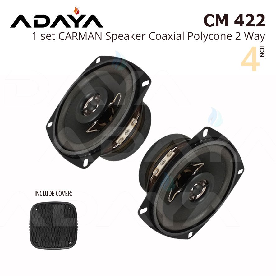 Jual Speaker 4 Inch Coaxial Two Way untuk Pintu Mobil CARMAN CM 422 Sepasang | Shopee Indonesia
