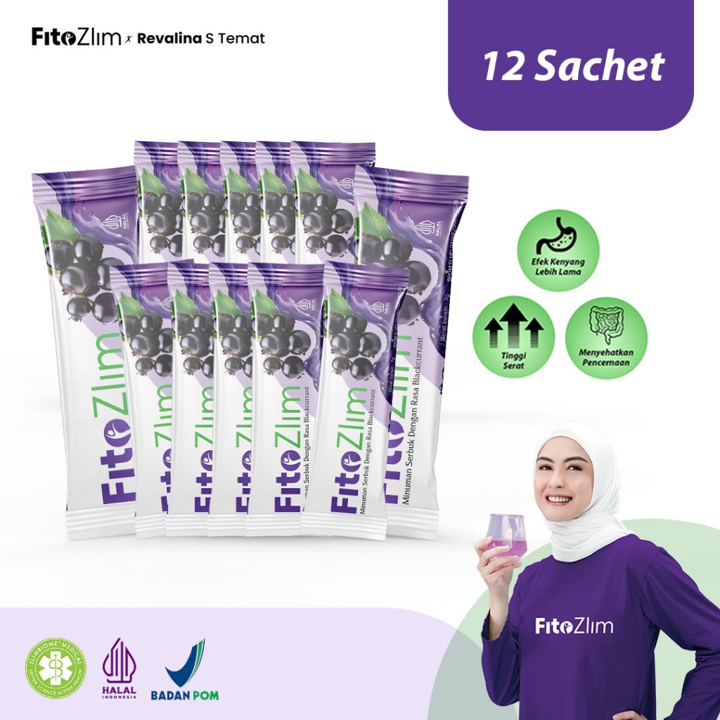 Jual FitoZlim 1 Pouch Isi 12 Sachet Minuman Diet Pelangsing Fiber Tanpa ...