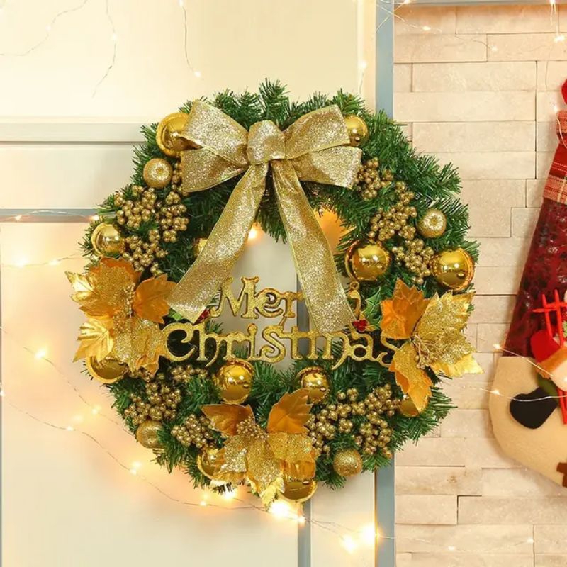 Jual 40CM CHRISTMAS WREATH PREMIUM Hiasan Krans Natal Krans Merry ...