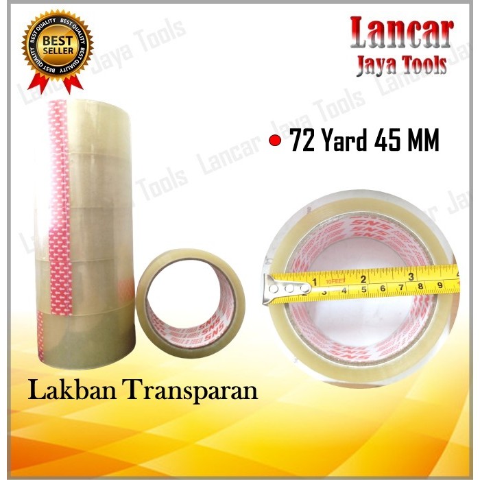 Jual LAKBAN BENING 45 MM X 72 YARD / Lakban Bening Coklat 45MM Plakban Isolasi Transparan ...