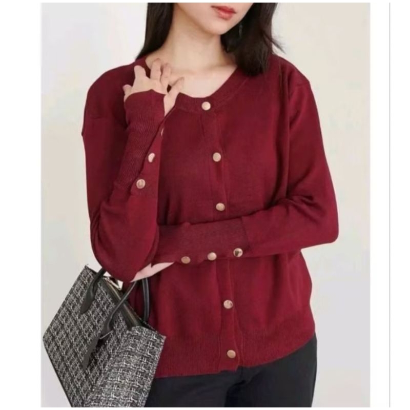 Jual Starla Cardigan Inara Bacis Kancing Gold Rajut Premium | Shopee Indonesia