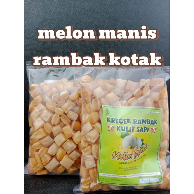 Jual krecek rambak kulit sapi/krupuk rambak kulit sapi 1 kg varian dadu ...