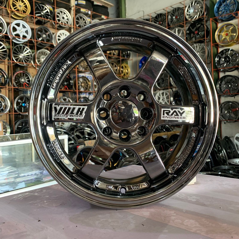 Jual Velg R15 volk TE37 Black chrome. Sumber Mulya Wheels. velg mobil Semarang | Shopee Indonesia