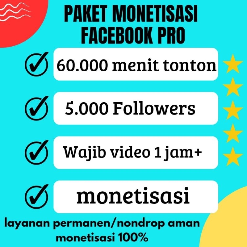 Jual PAKET MONETISASI FACEBOOK PRO PROSES CEPAT | Shopee Indonesia