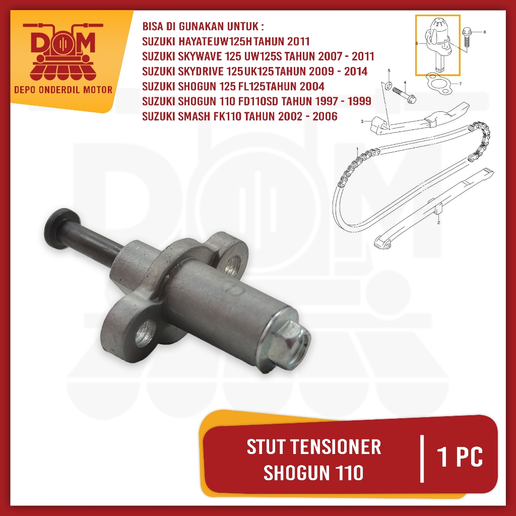 Jual Stut Tensioner Shogun 110 (TOKAIDO) Tonjokan Setelan Rantai Keteng ...