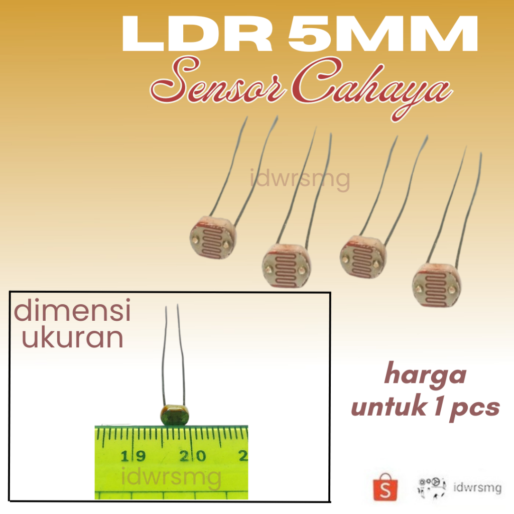 Jual LDR 5mm SENSOR CAHAYA Photoresistor LDR 5mm Light Dependent ...