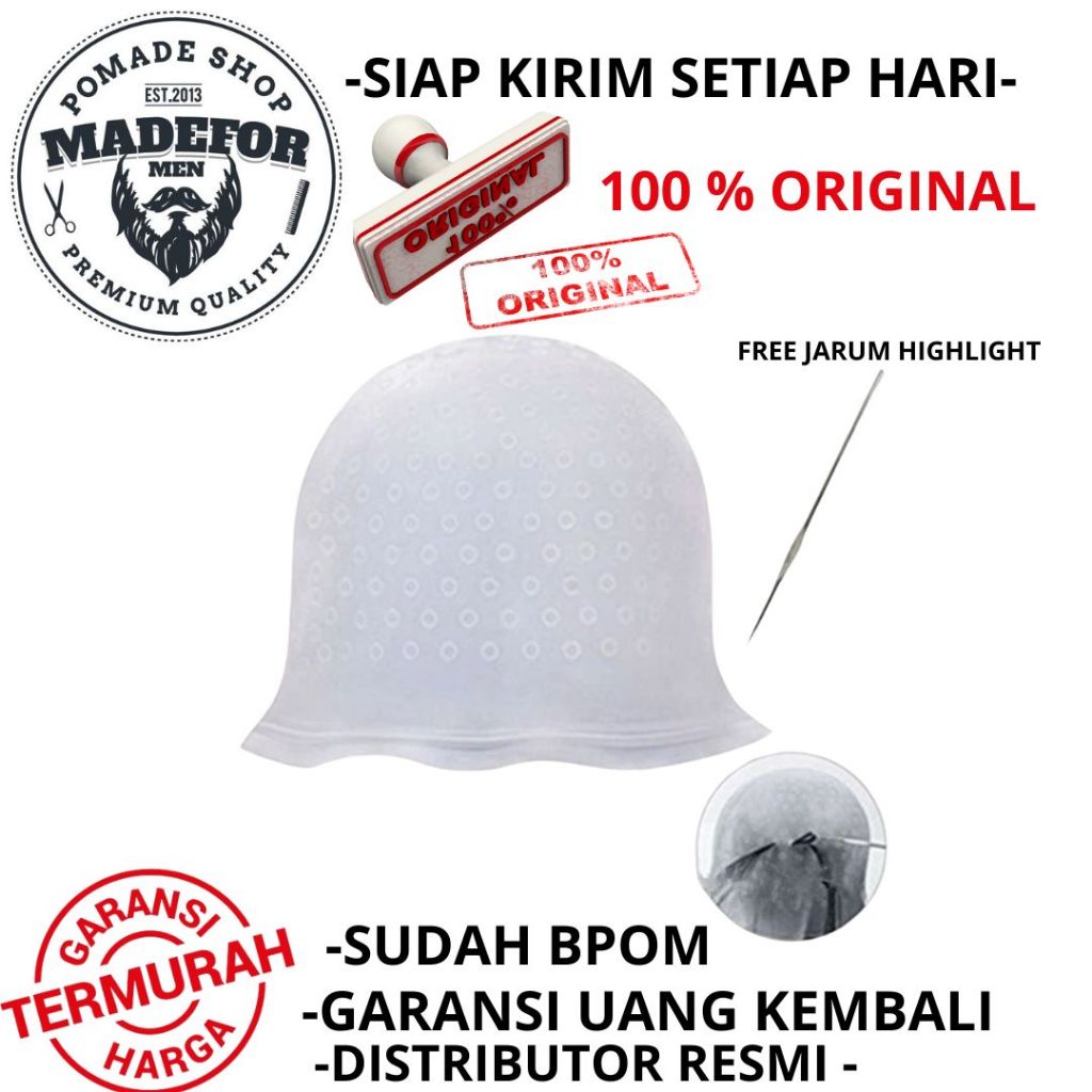 Jual Topi Highlight Magic Cap Cat Rambut Topi Semir Cat Rambut Silikon ...