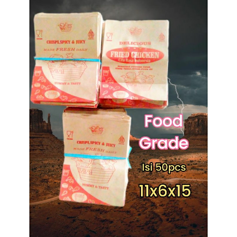 Jual kantong chicken bungkus chicken paper bag kemasan gorengan kemasan ...