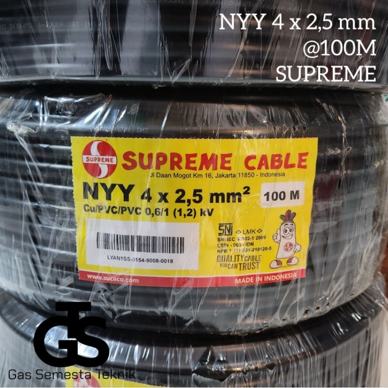 Jual KABEL NYY 4 x 2.5 100M SUPREME | KABEL SUPREME NYY 4x2.5 @100 ...