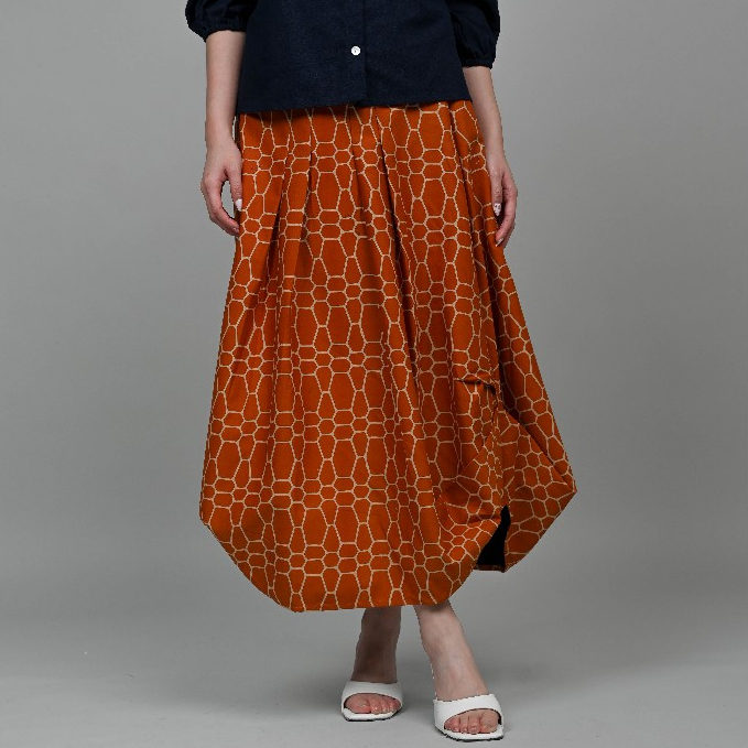 Jual NONA RARA - Rozegain Orange Garut P0340, Rok batik wanita modern ...