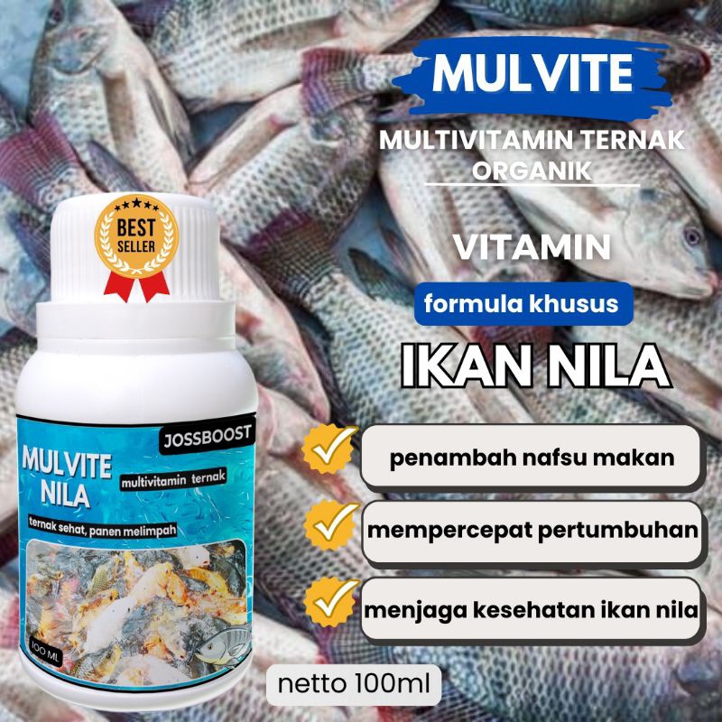 Jual MULVITE multivitamin ternak Ikan Nila (100ml) I Vitamin Penggemuk Ikan I Vitamin Penambah ...