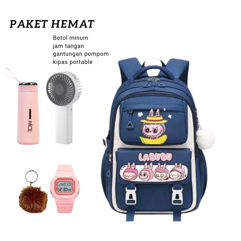 Jual NR82 - Tas ransel anak perempuan - tas sekolah anak SD SMP -tas viral labubu | Shopee Indonesia