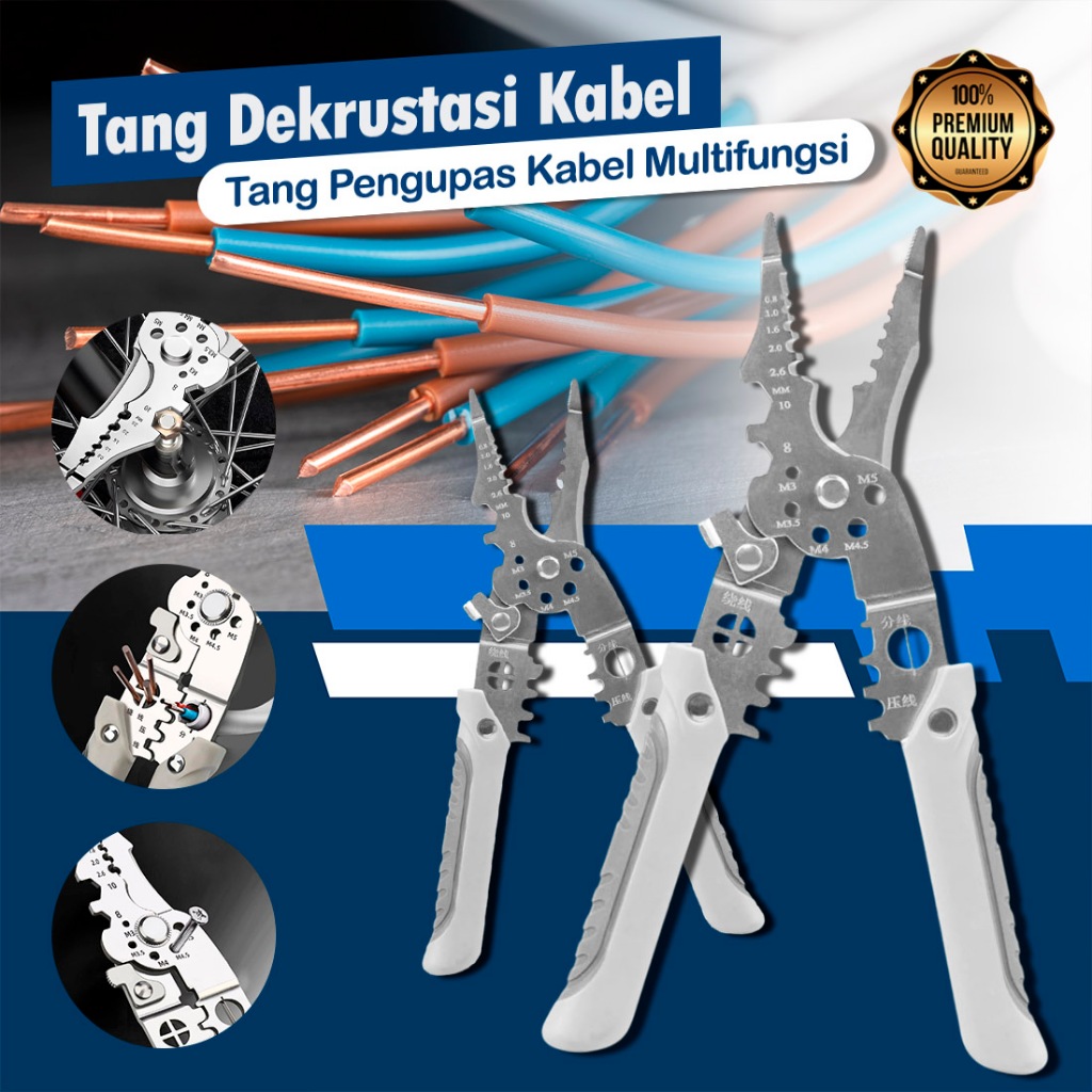 Jual RALALI Tang Pengupas Kabel 10 In 1 Tang Crimping – Tang Dekrustasi ...
