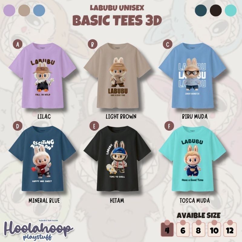 Jual LABUBU UNISEX BASIC TEES 3D HOOLAHOOP PLAYSTUFF | Shopee Indonesia