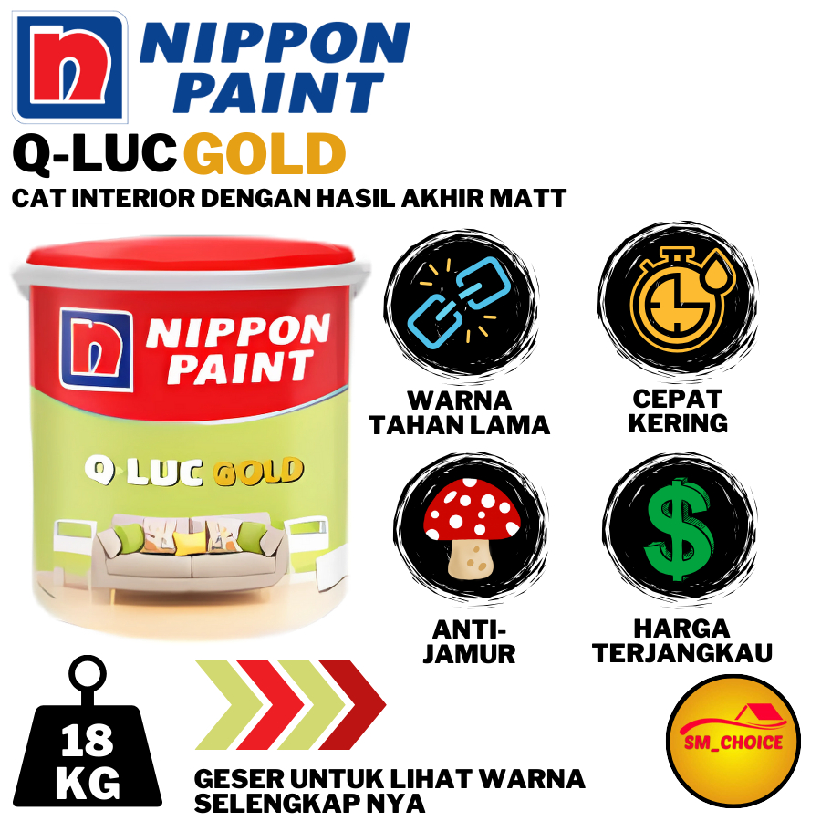 Jual Q-LUC GOLD CAT TEMBOK Q LUC 18KG CAT TEMBOK NIPPON PAINT Q LUC ...