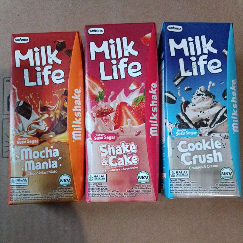 Jual Milk Life Milkshake susu UHT dengan susu segar 200ml 1 karton isi ...