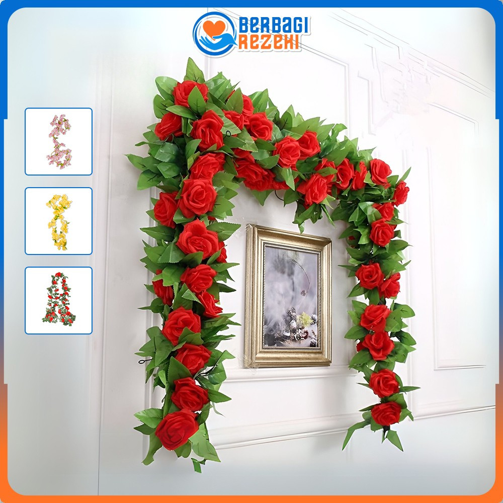 Jual Bunga Rambat Plastik Dekorasi Rumah / Hiasan Tempel Dinding ...