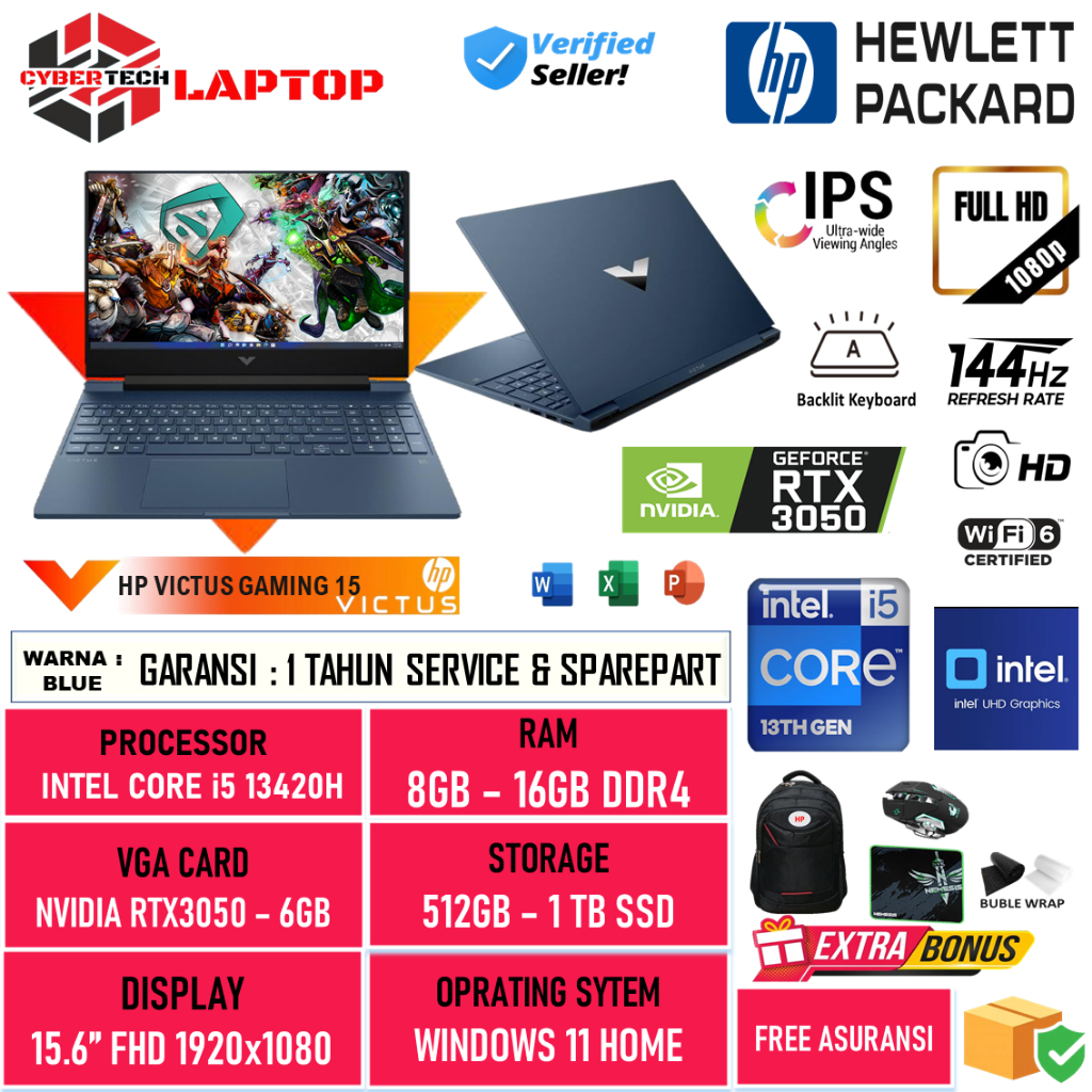 Jual PROMO LAPTOP GAMING HP VICTUS 15 Intel Core i5 13420H 32GB 1TB ...