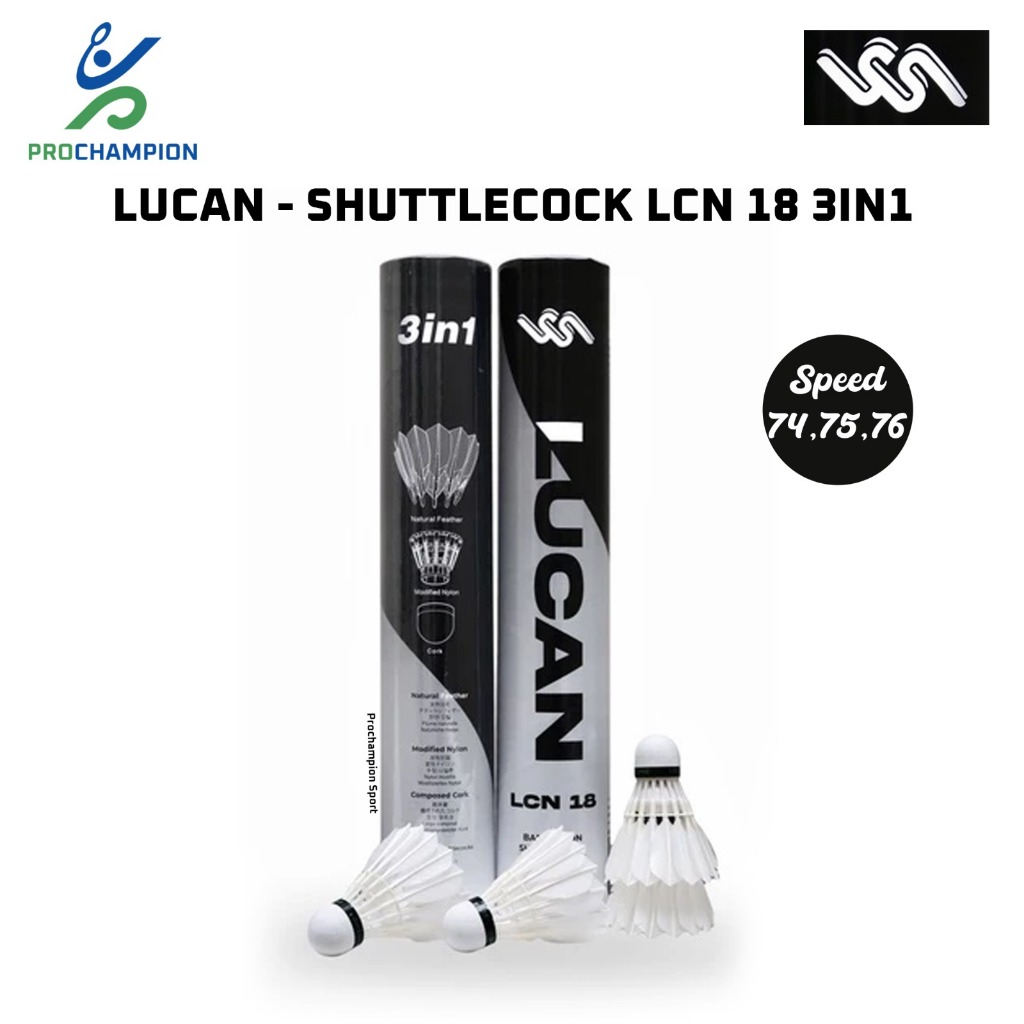 Jual New ! Shuttlecock Cock Kok Badminton 3 IN 1 LUCAN 18 LCN 18 ...