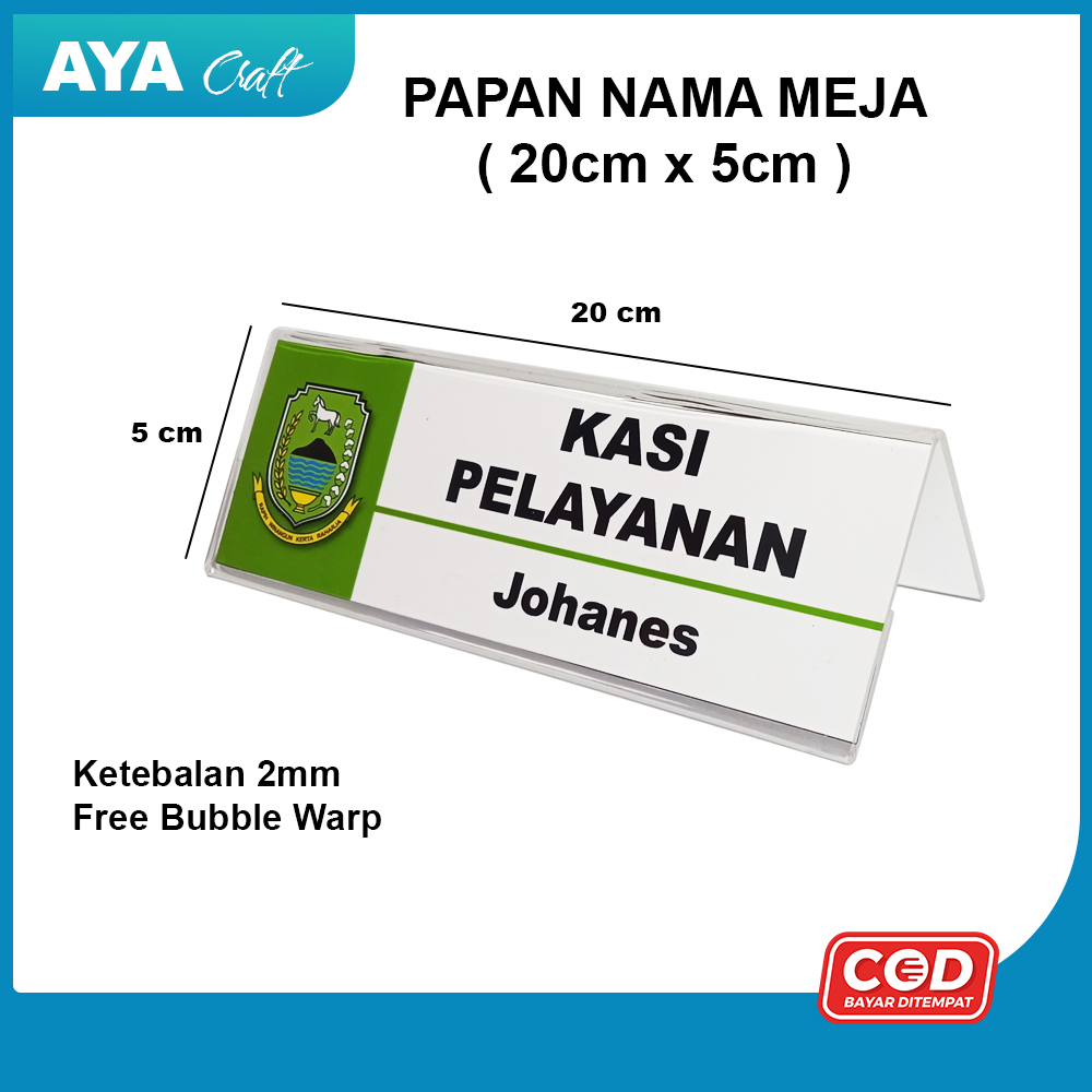 Jual AKRILIK PAPAN NAMA MEJA AKRILIK 20x5 cm | NAME TAG | 2mm | Shopee ...