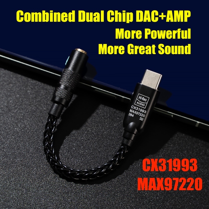 Jual Dual Chip DAC Conexant CX31993 + Amp 97220 Type C To 3.5mm Adaptor | Shopee Indonesia