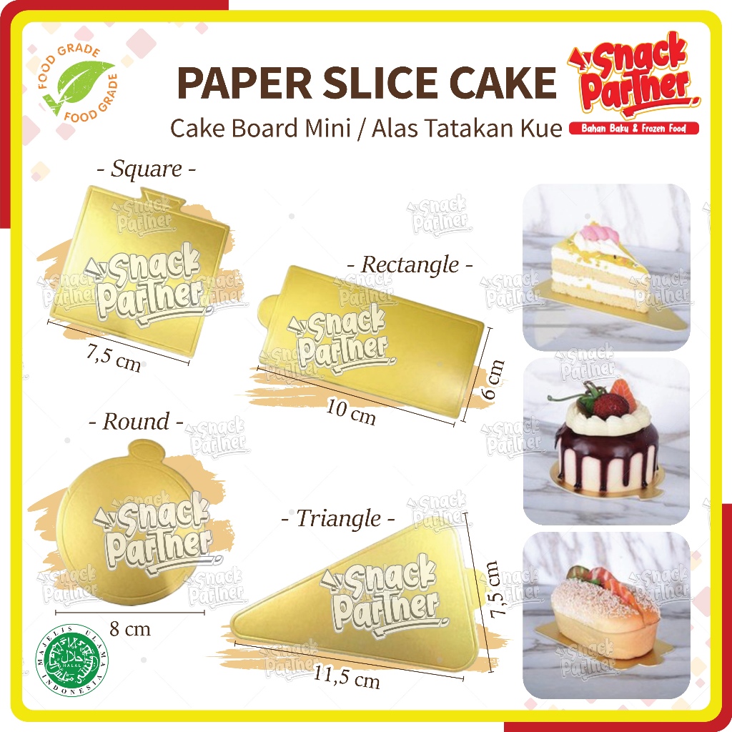 Jual PAPER SLICE CAKE / CAKE BOARD MINI / ALAS TATAKAN KUE POTONG ...