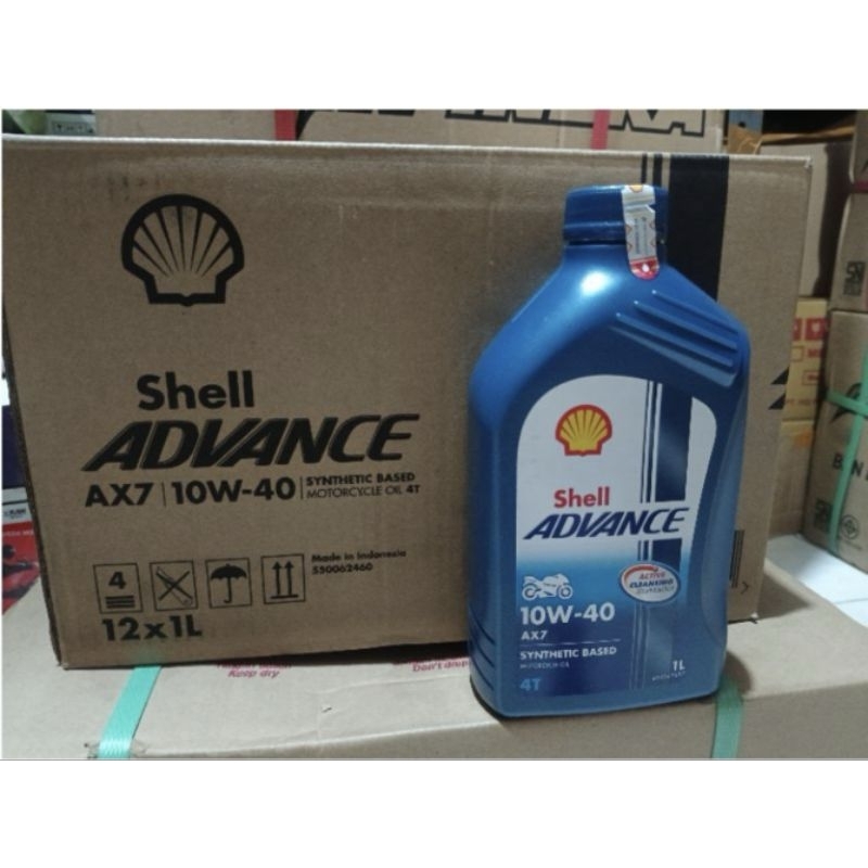 Jual Oli Motor Shell Advance AX7 10W-40 1L (1 Dus) | Shopee Indonesia