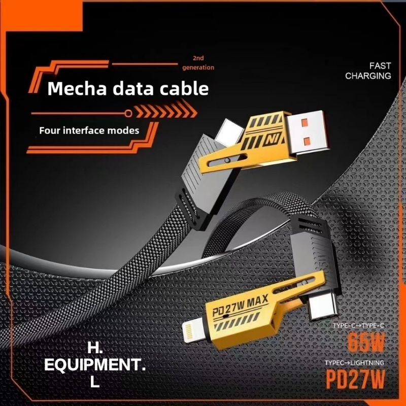 Jual Kabel data 4 in 1 65w MULTI FUNGSI FAST CHARGING) ADAPTOR USB Type C & LIGHTNING SERBAGUNA ...