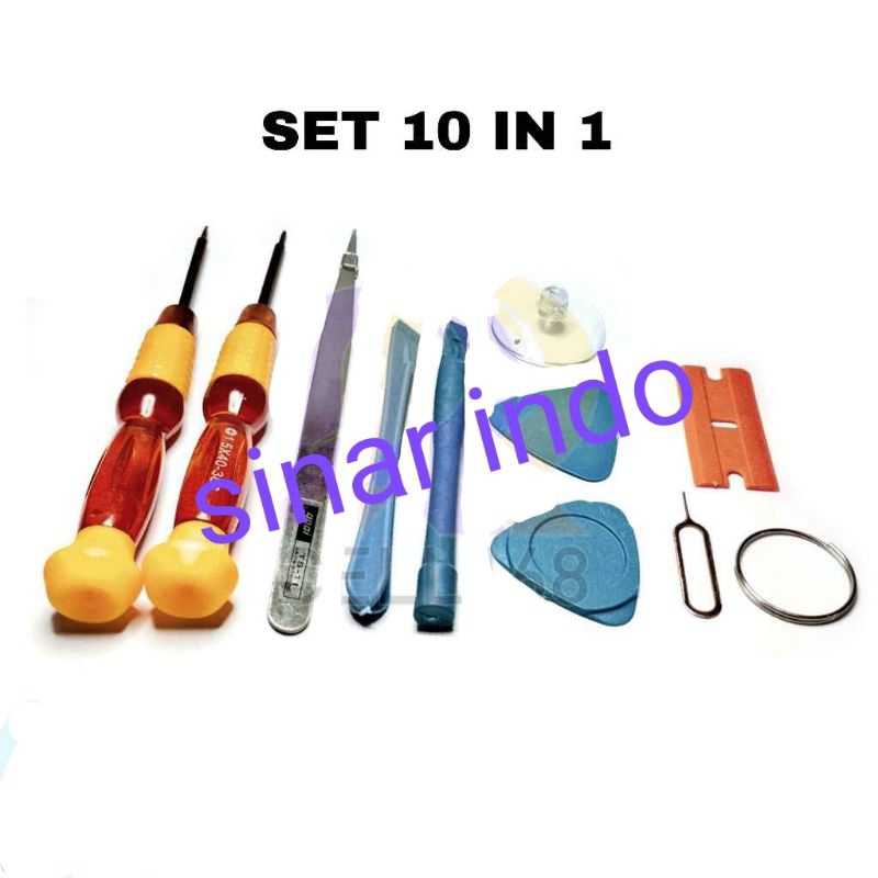 Jual OBENG SET 10 IN 1 TOOLSET KOMPLIT OBENG HP BERKUALITAS ORIGINAL ...