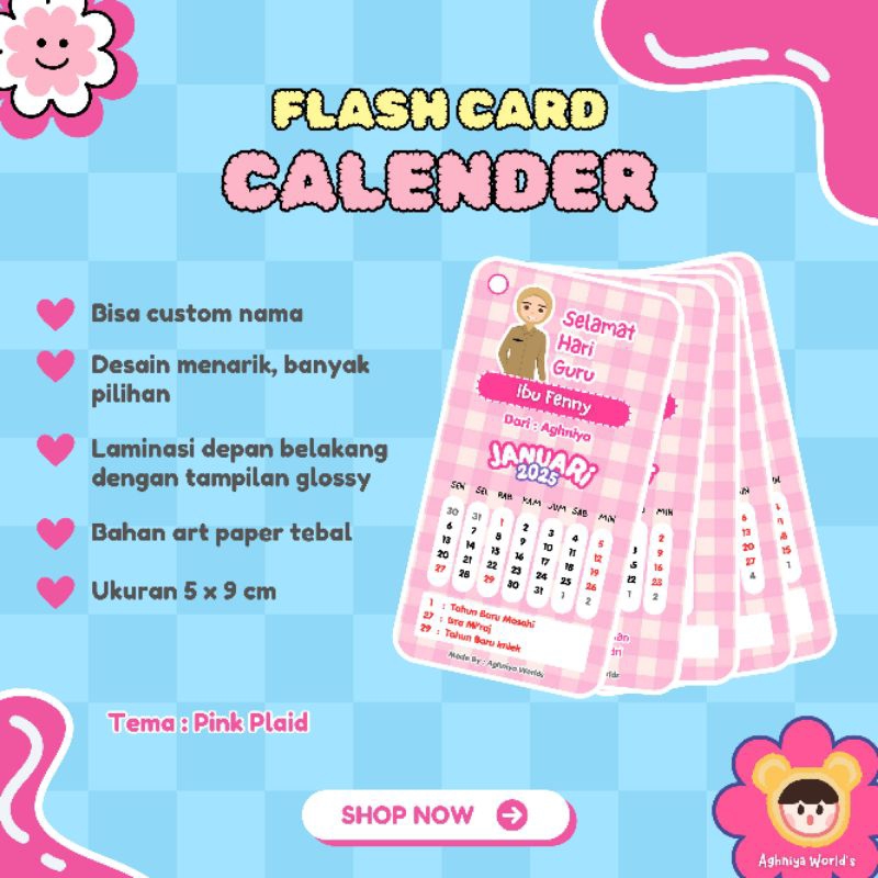 Jual Flash Card Calender / Ganci Kalender / Kalender 2025 - Hadiah Hari ...