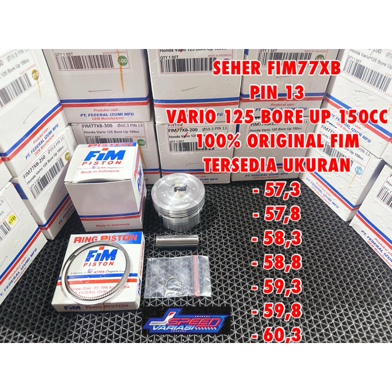 Jual PISTON KIT SET FIM 77XB SEHER UKURAN 57,3 / 57,8 /58,3 / 58,8 / 59 ...