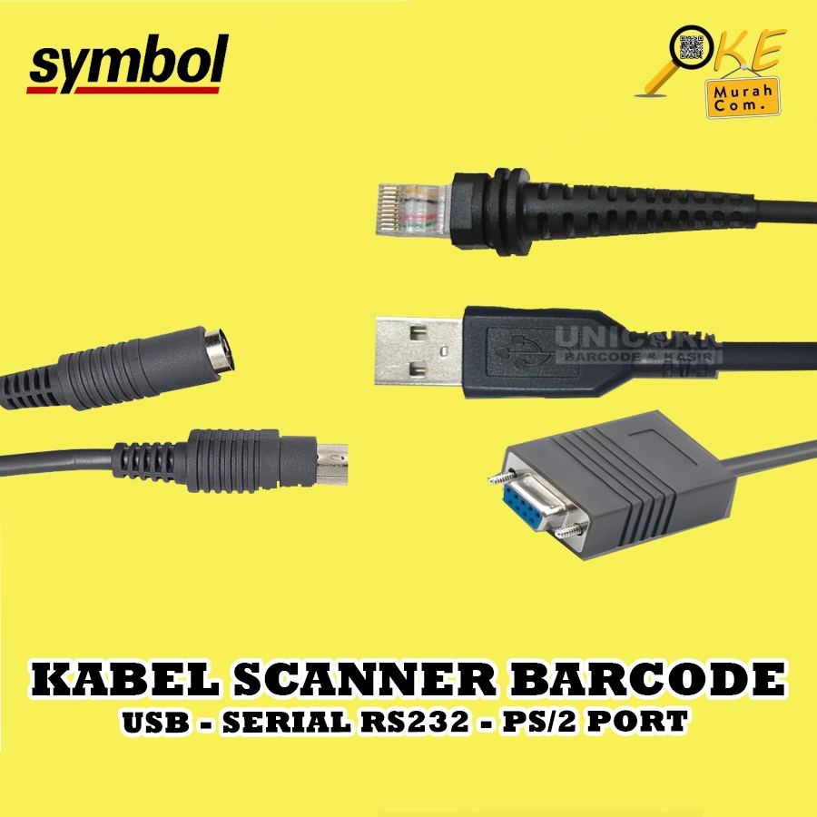 Jual Kabel Barcode Scanner Symbol Zebra USB Serial PS2 - Sparepart ...